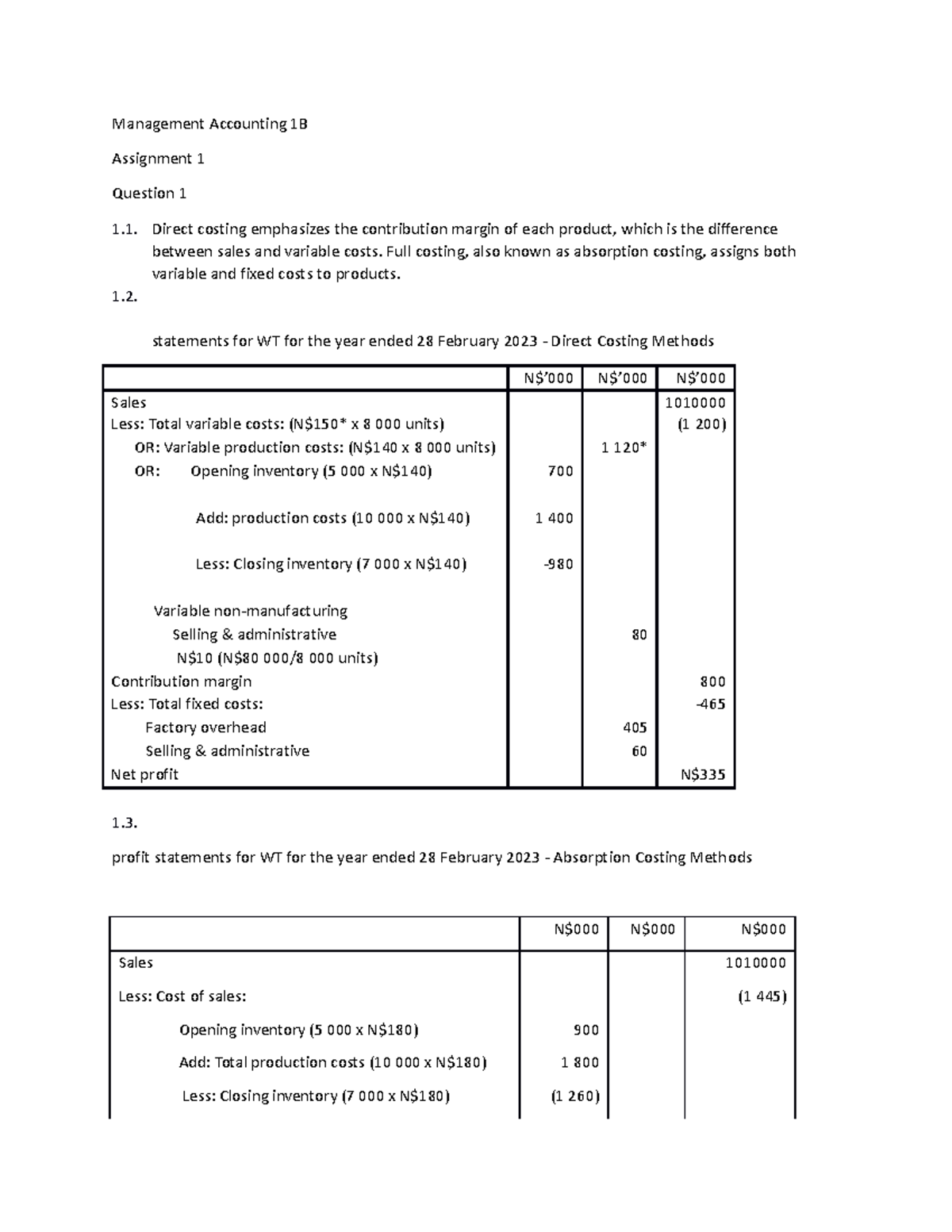 AAM - assignment to be completed and uploaded managenet accounting ...