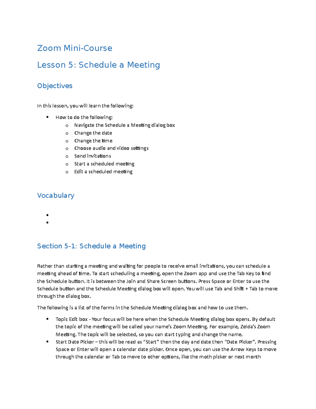 5 Schedule a Meeting - Zoom - Zoom Mini-Course Lesson 5: Schedule a ...