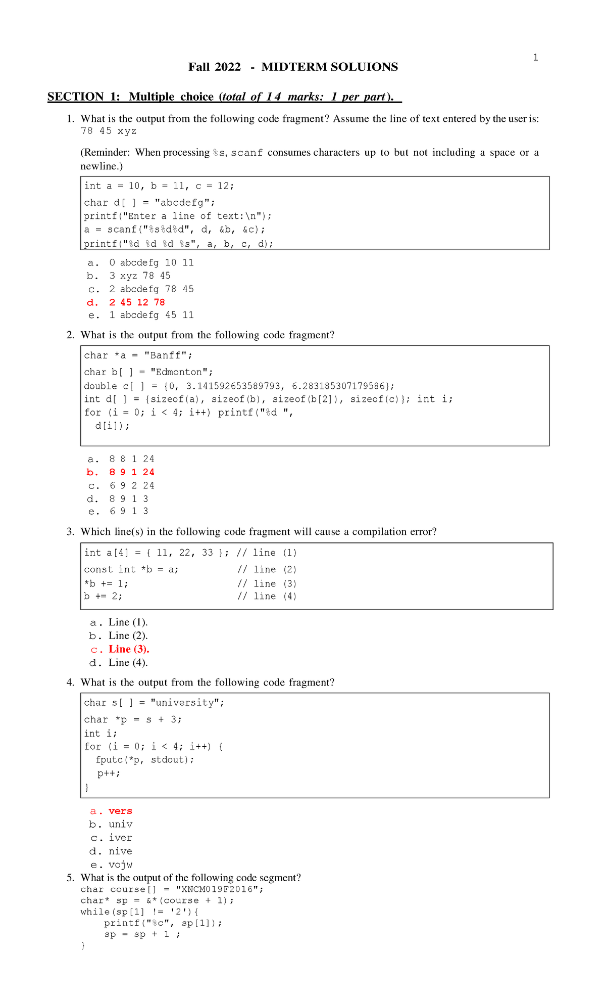 Ensf 337 Midterm Fall 2022 Solutions Fall 2022 Midterm Soluions Section 1 Multiple Choice
