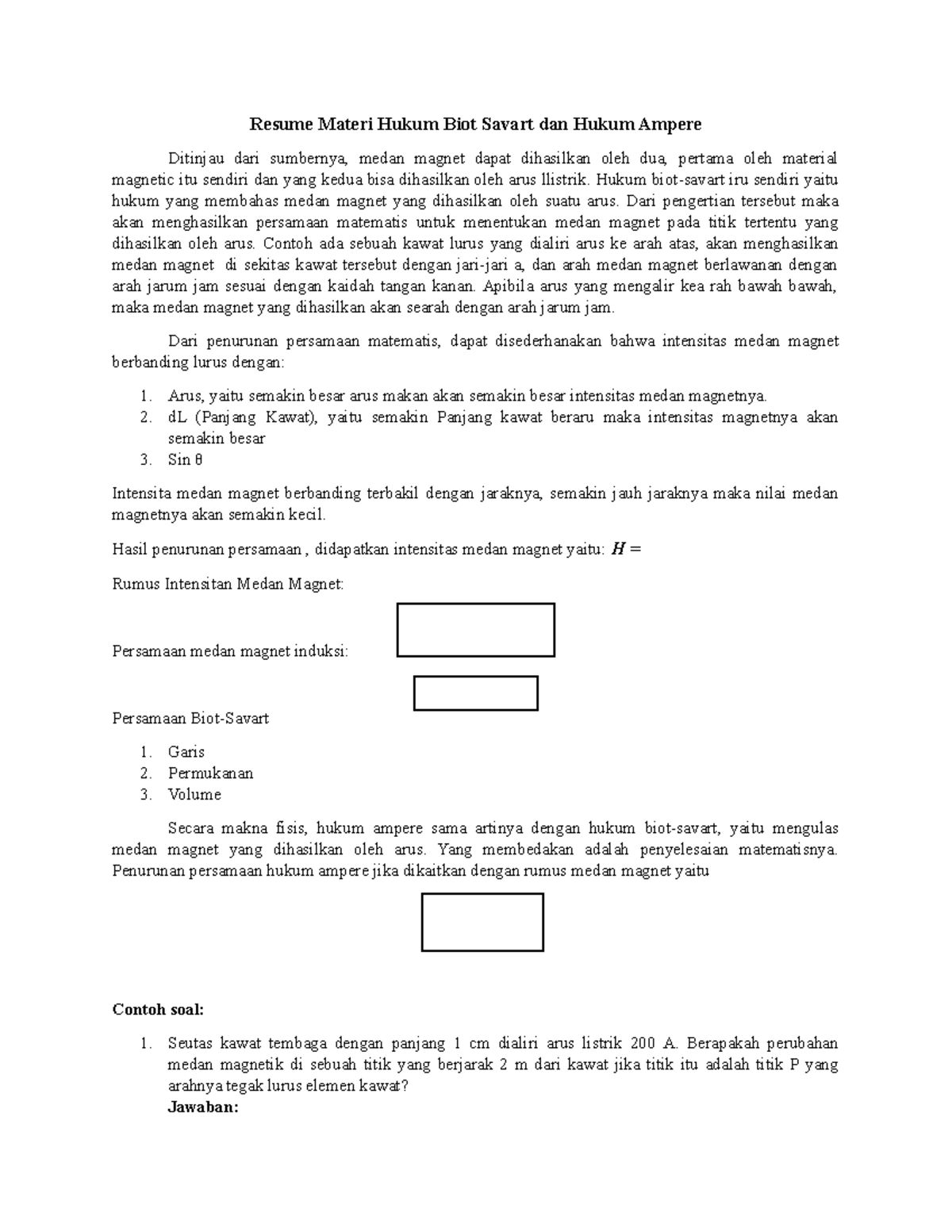 Resume Materi Video Presentasi Hukum Biot-savart - Resume Materi Hukum Biot Savart dan Hukum ...