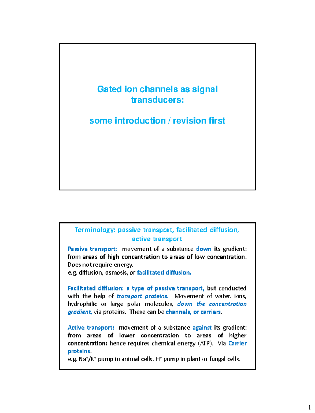 Signal transduction/Ion channels - Gated ion channels as signal ...