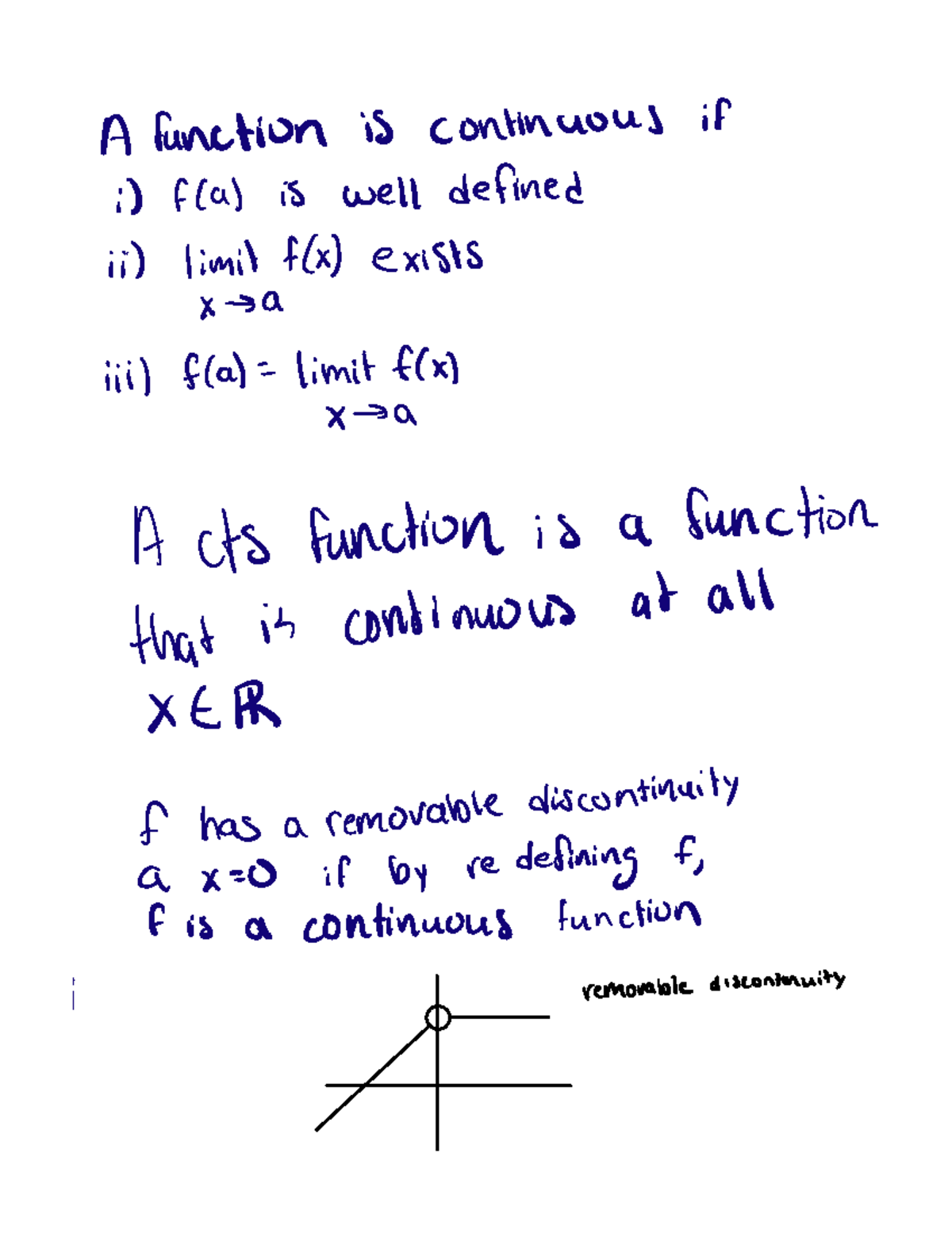 Calc day 6 notes - A function is continuous if i flat is well defined ...