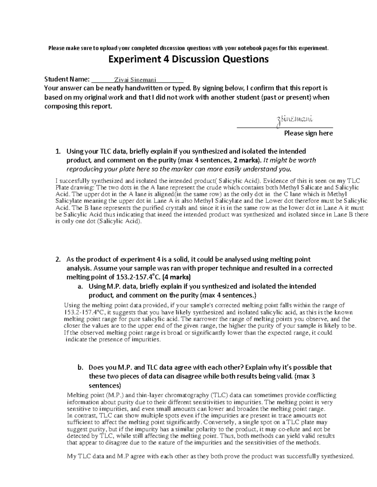 EXP4 chem 234 lab - Please make sure to upload your completed ...