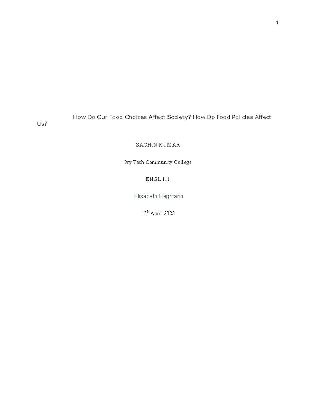 M02 Writing Project 1 Summary and Response Half Draft - Us? How Do Our ...