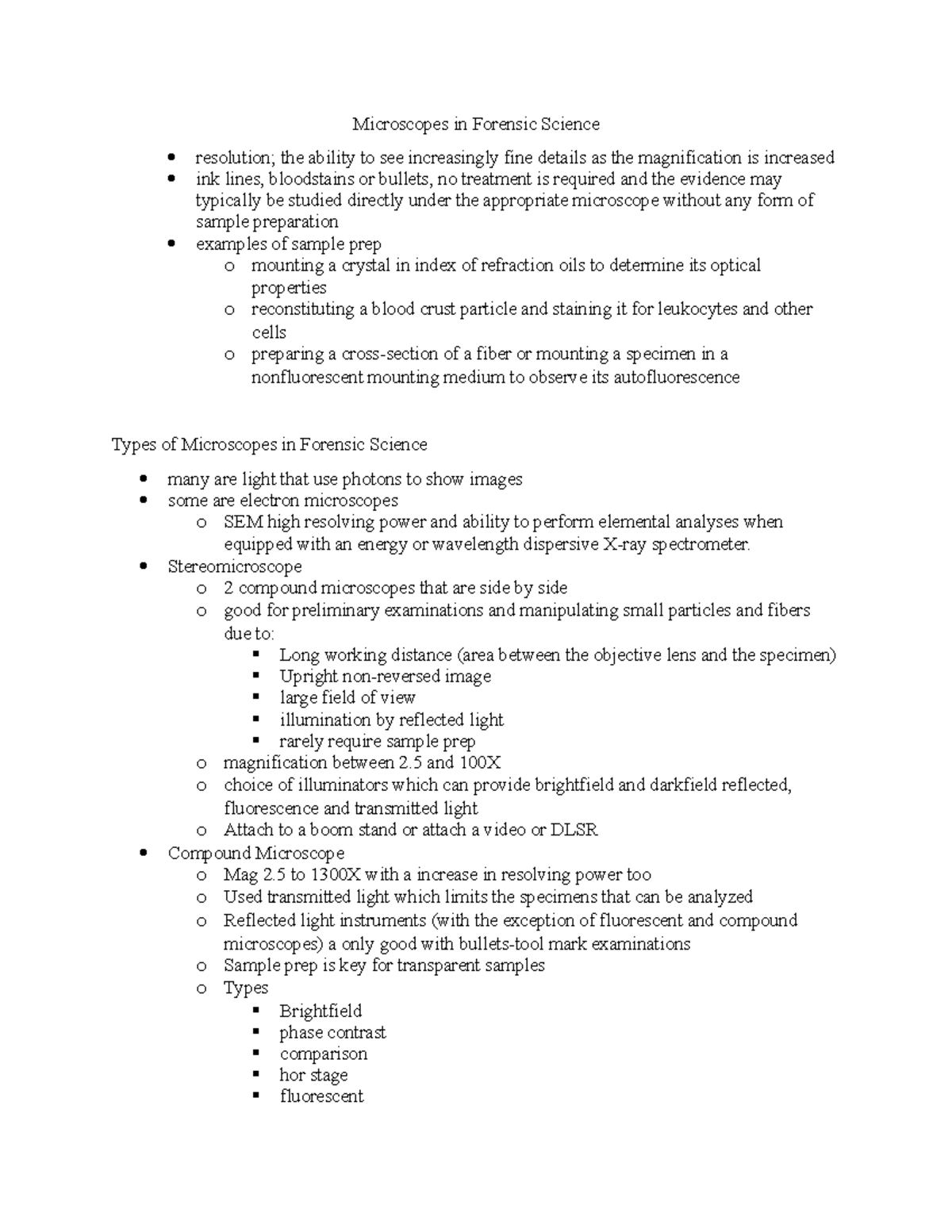 Microscopes in Forensic Science - Stereomicroscope o 2 compound ...