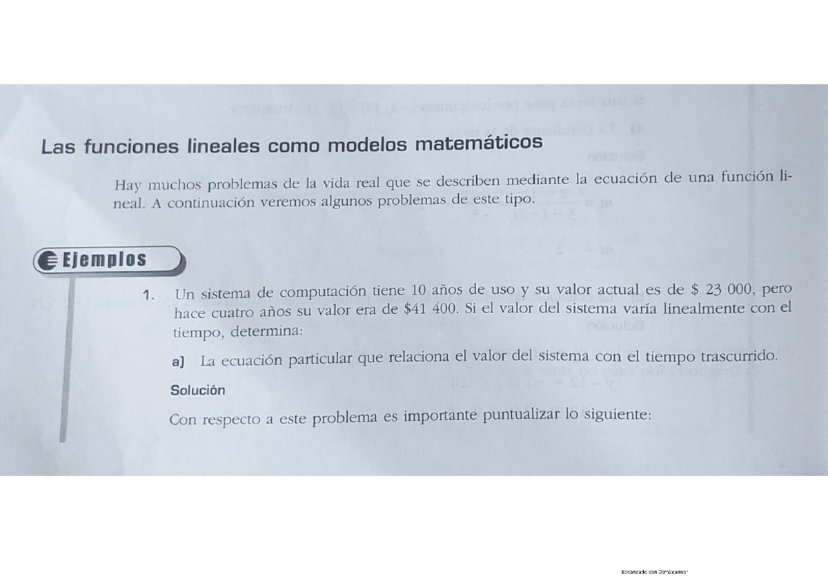 Semana 1. Modelos Lineales - Matemáticas - Studocu
