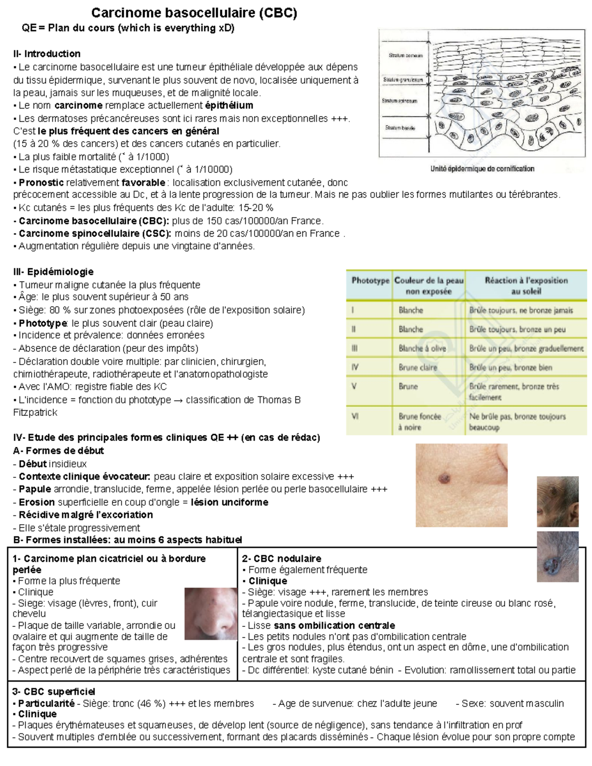 CBC - carcinome basocellulaire - Carcinome basocellulaire (CBC) QE ...