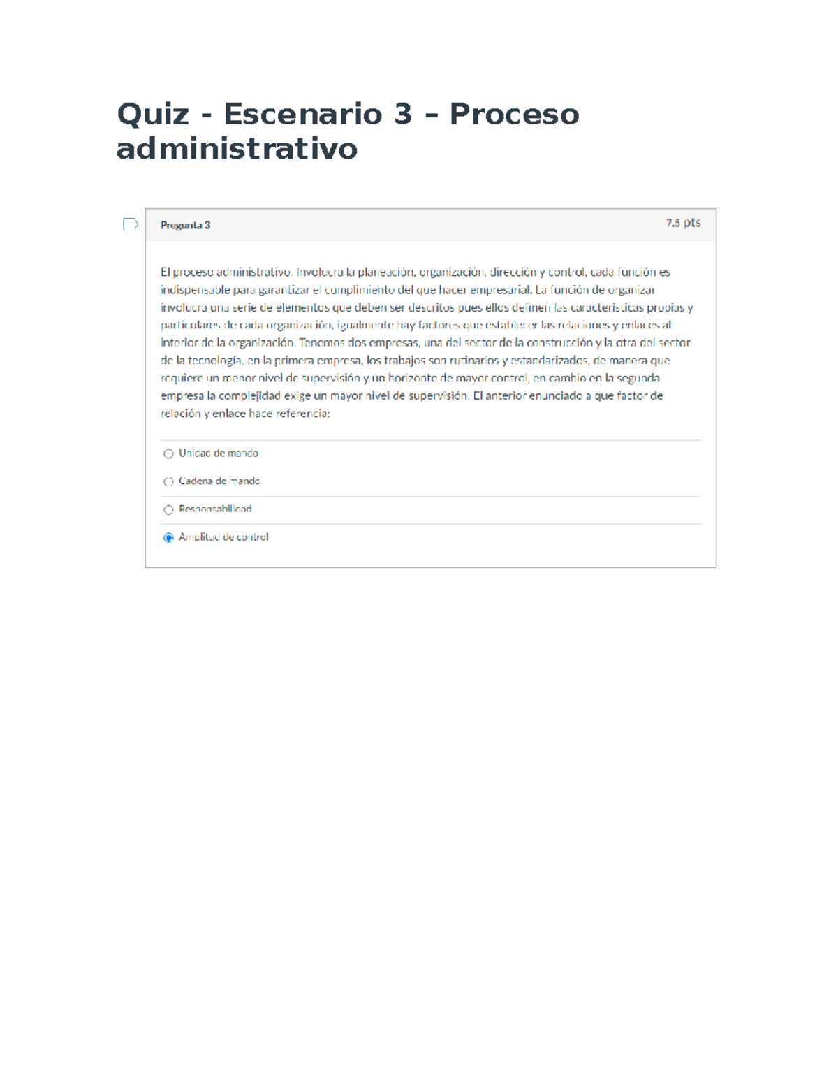 Proceso admin 3 .pdf - Proceso Administrativo - Quiz - Escenario 3 – Proceso administrativo ...