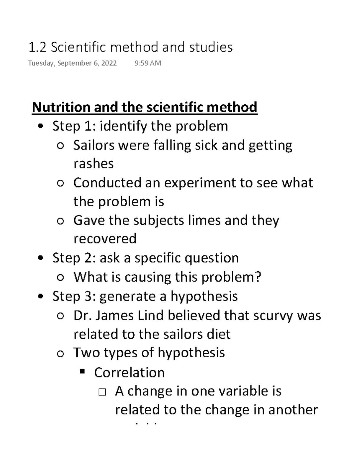 1.2 Scientific method and studies - Nutrition and the scientific method ...