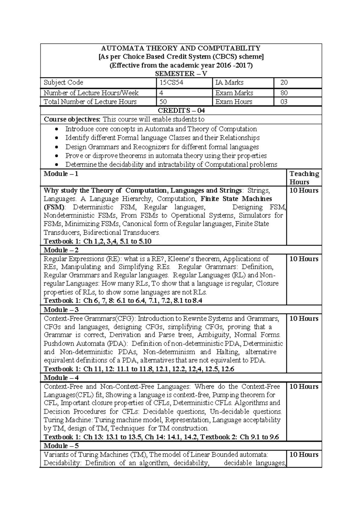 15CS54 - whole pdf of atc 15 scheme - AUTOMATA THEORY AND COMPUTABILITY [As per Choice Based ...