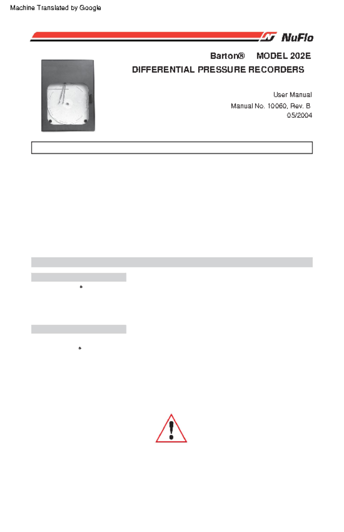 Barton-202E-recorder-manual - ® ® Barton® MODEL 202E DIFFERENTIAL ...