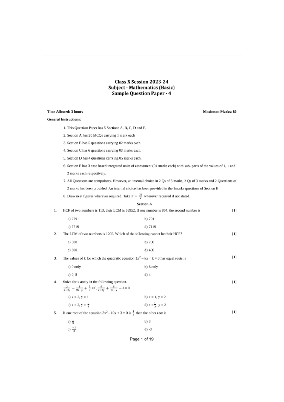 Maths SQP - Mathematics: Applications and Interpretation SL - Studocu