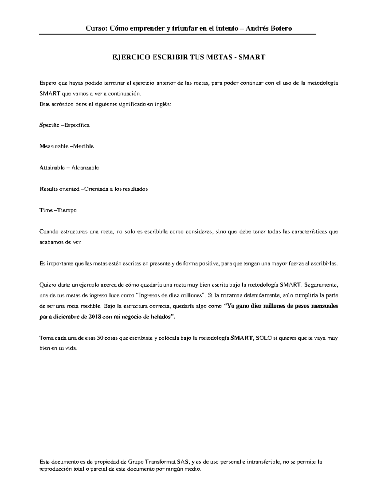 Ejercicio+escribir+tus+metas+-+ Smart - Este documento es de propiedad ...
