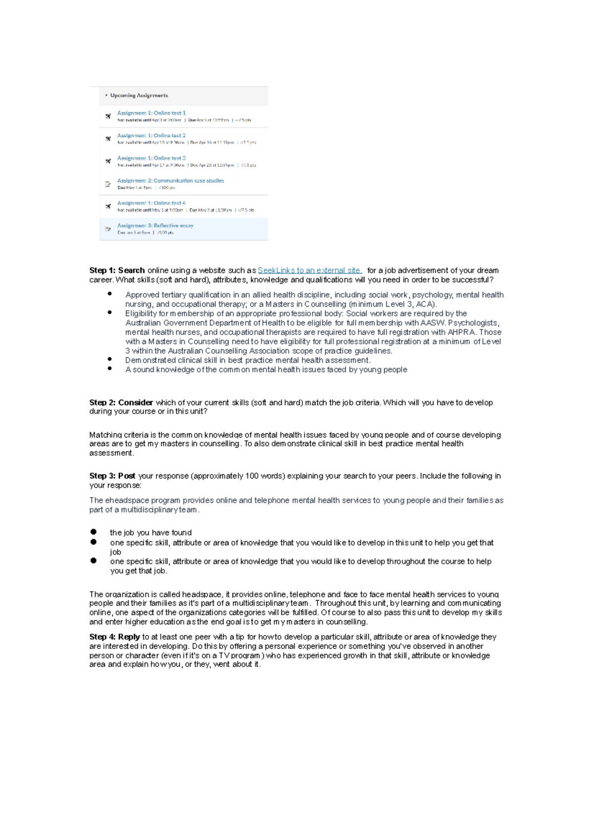 COM10003 - Notes - Step 1: Search online using a website such as ...