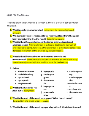 Ch 1 Intro to Med term notes - Introduction to Medical Terminology Key ...