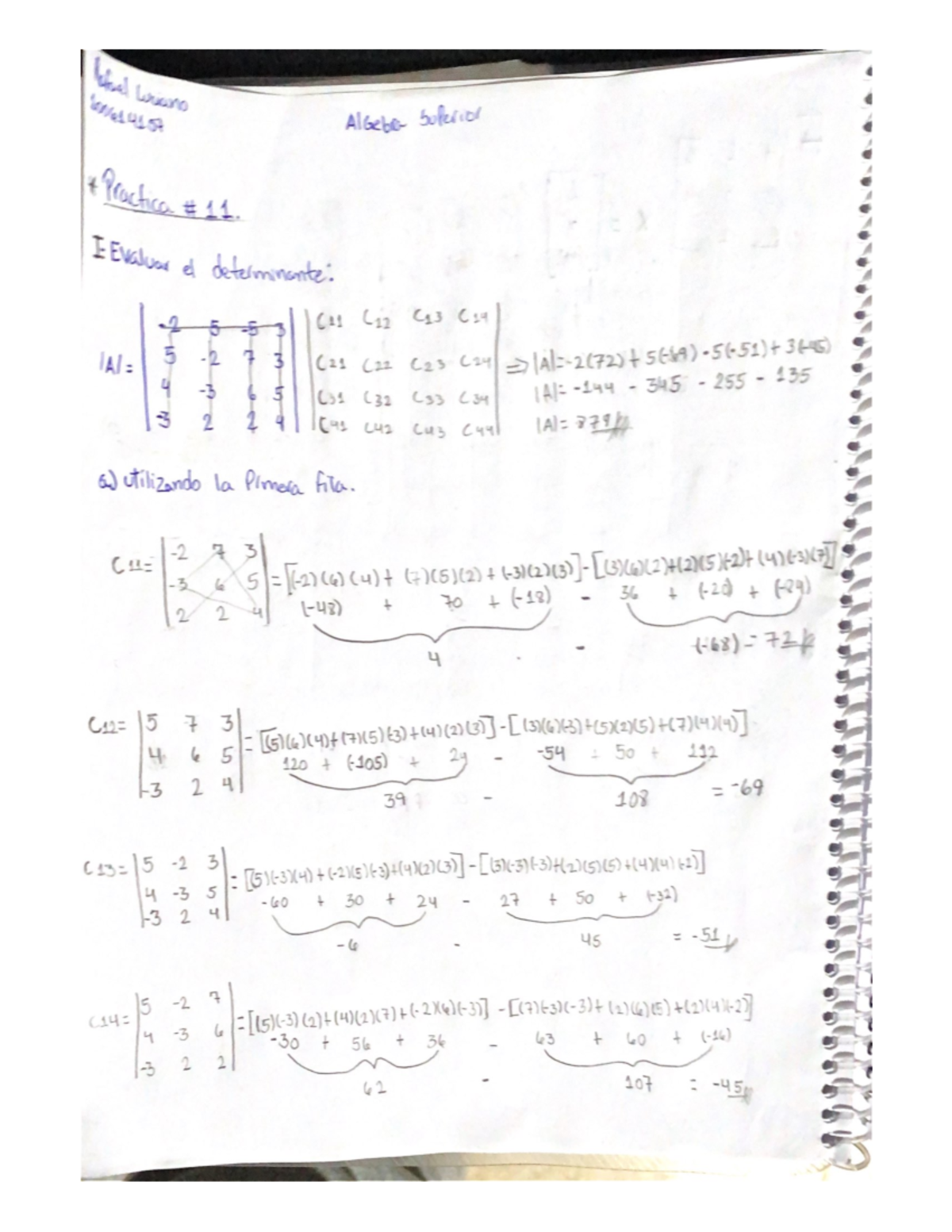 Práctica 11 y12 240314 222609 - Álgebra Superior - Studocu