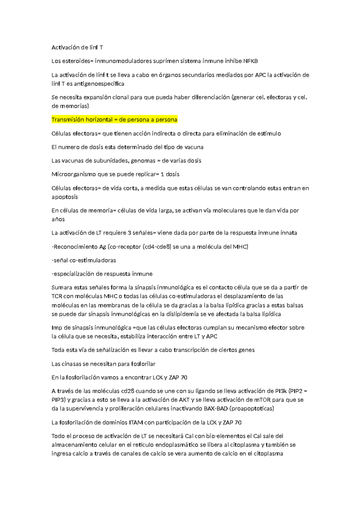 Activacion de LT - nbnnn - Activación de linf T Los esteroides ...