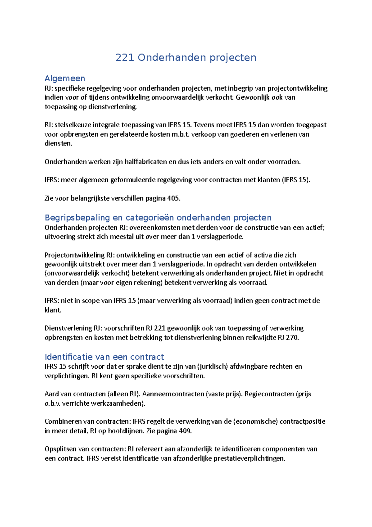 221 Onderhanden projecten - 221 Onderhanden projecten Algemeen RJ ...