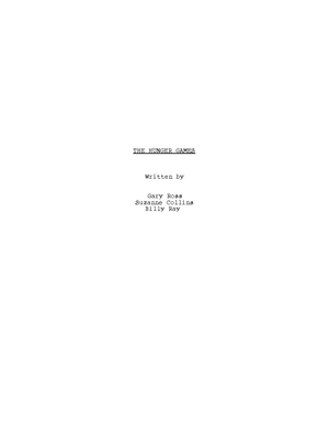 The Hunger Games 1 Script Sheet Document - THE HUNGER GAMES Written by ...