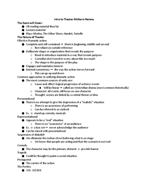 Copy of Introduction to Theater Notes - March 3, 2022 In the Room Where ...