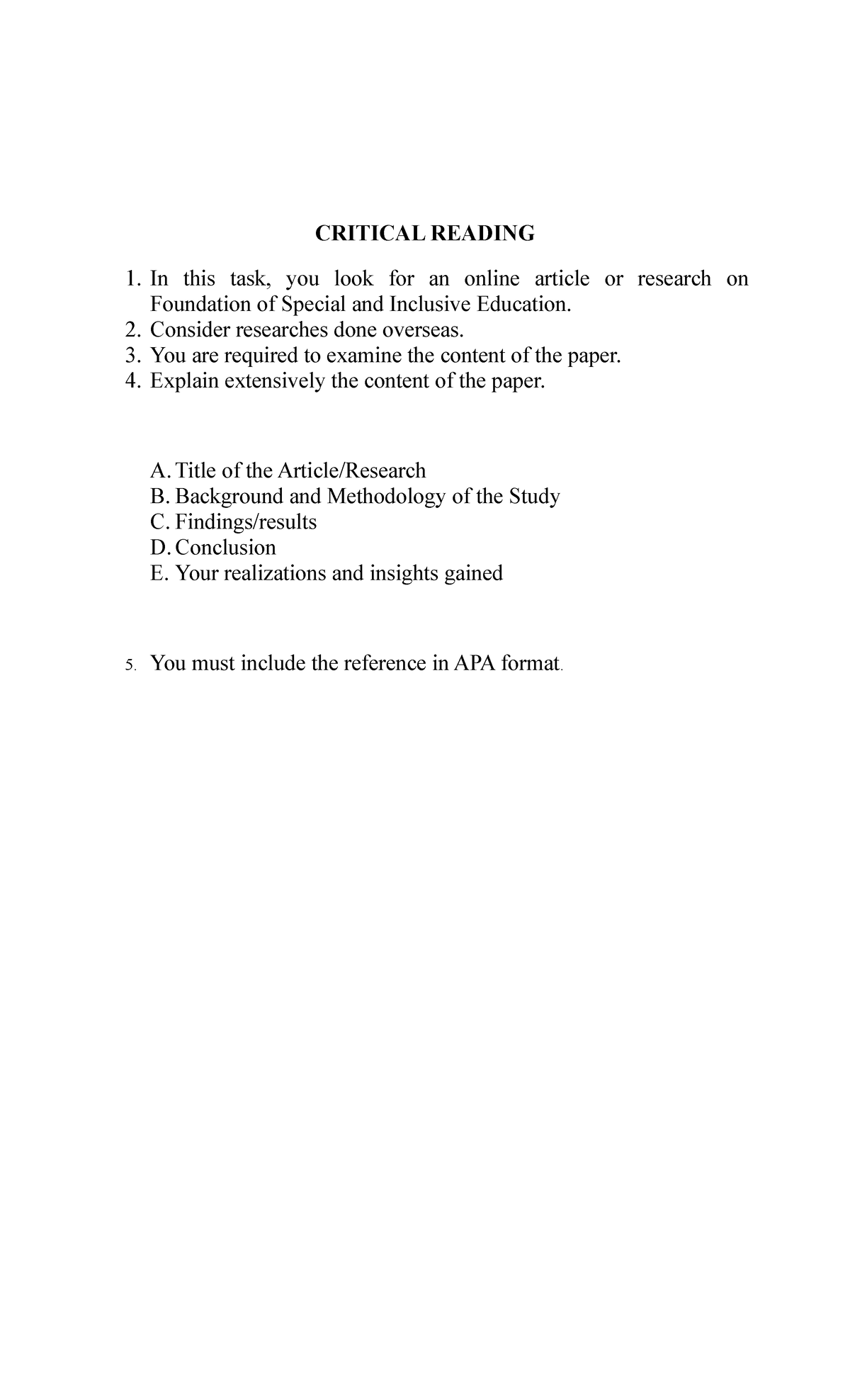 TASK 4 - none - CRITICAL READING 1. In this task, you look for an ...