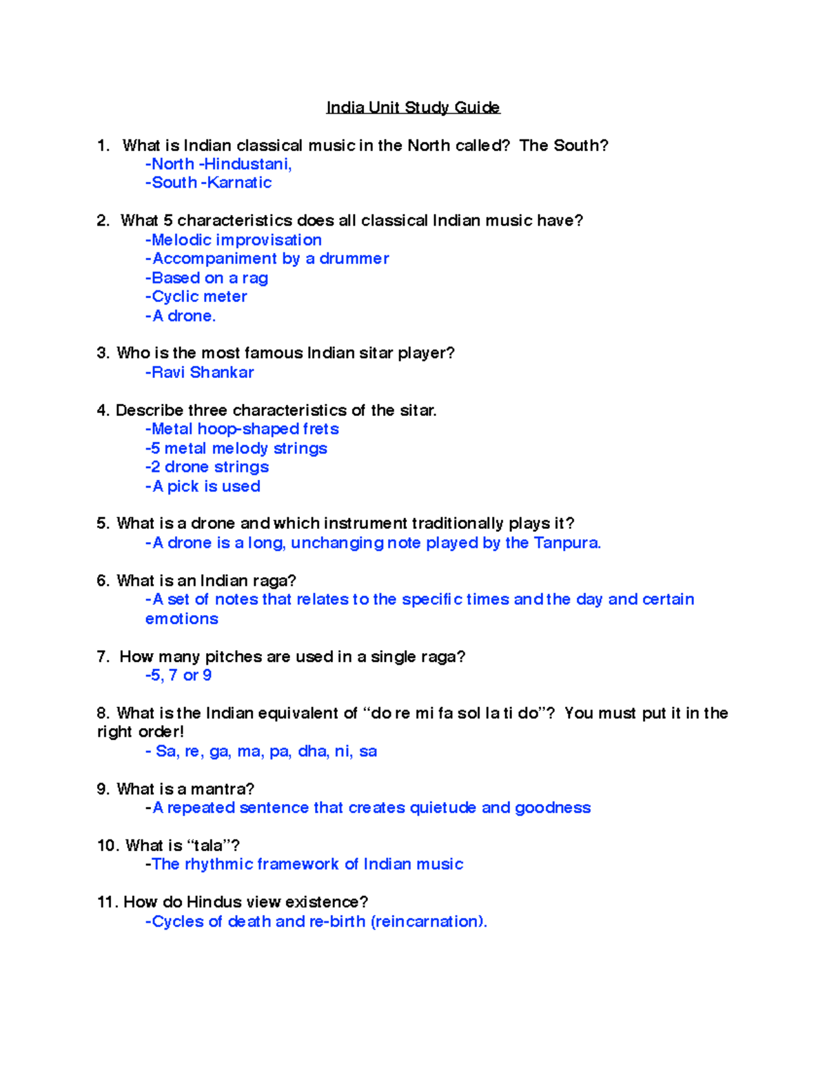 India Unit Study Guide - ... - India Unit Study Guide What is Indian ...