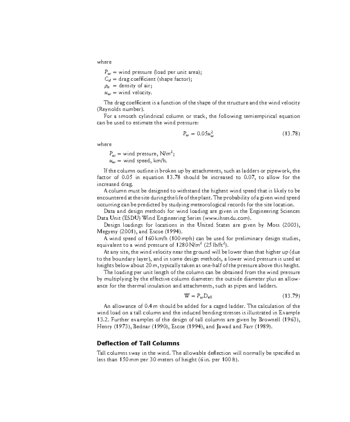 Chemistry - Chemical Engineering 117 - where Pw ¼ wind pressure (load ...