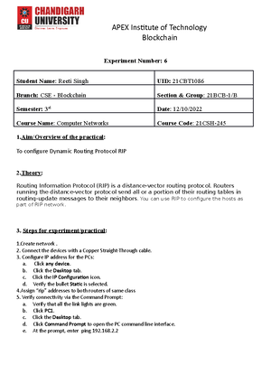 Computer Network Experiment 1 - WORKSHEET – 1. Name: Siddharth Section ...