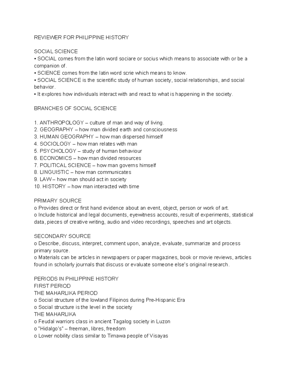 RPH - Advanced Study 1 - Lecture notes 1 - REVIEWER FOR PHILIPPINE ...