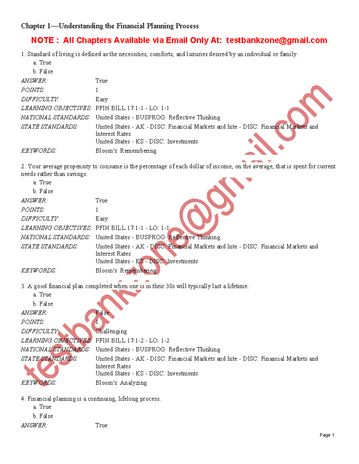 Test bank and Solutions For Personal Financial Planning, 16th Edition ...