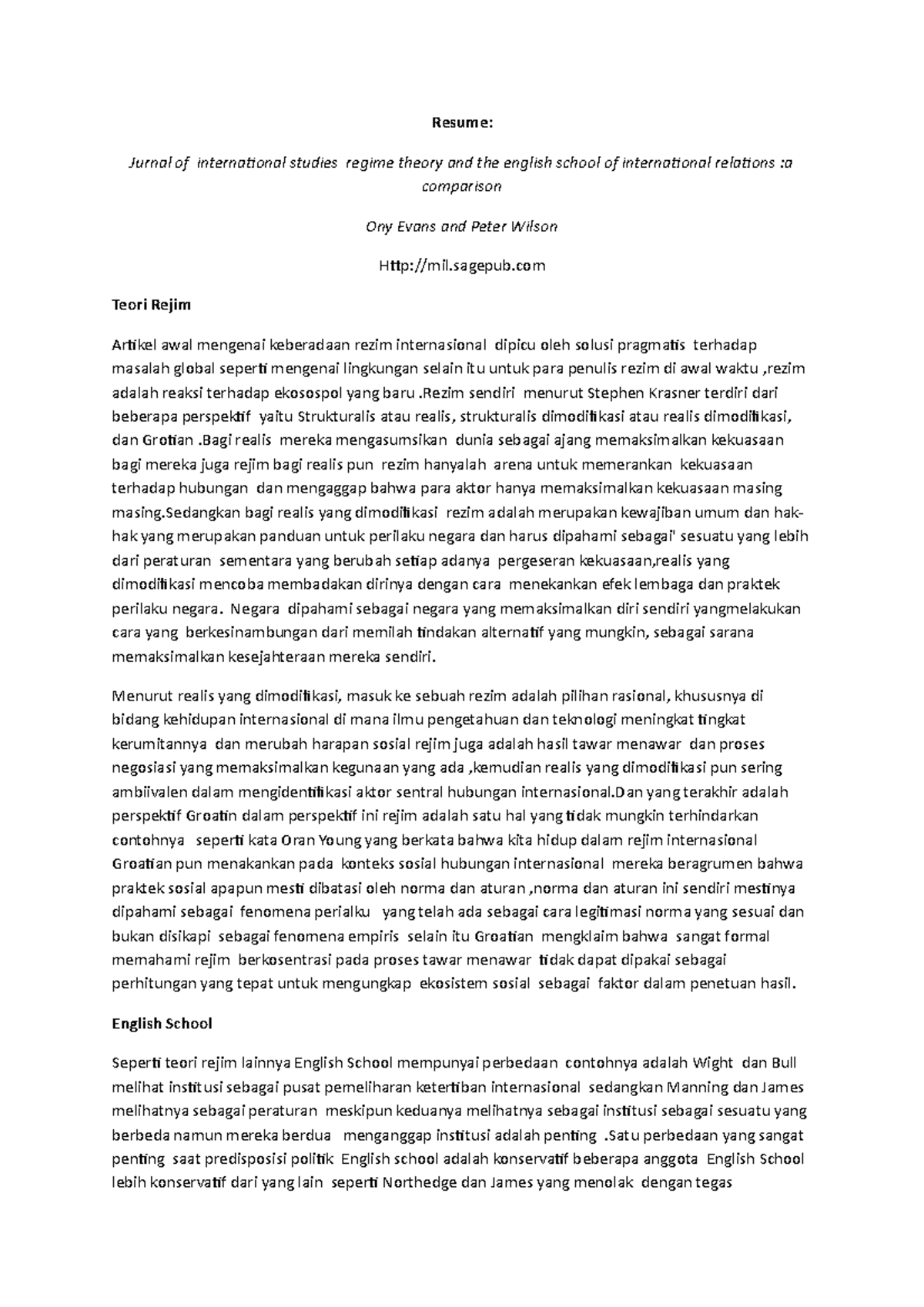 studies regime theory and the english school of international relations ...