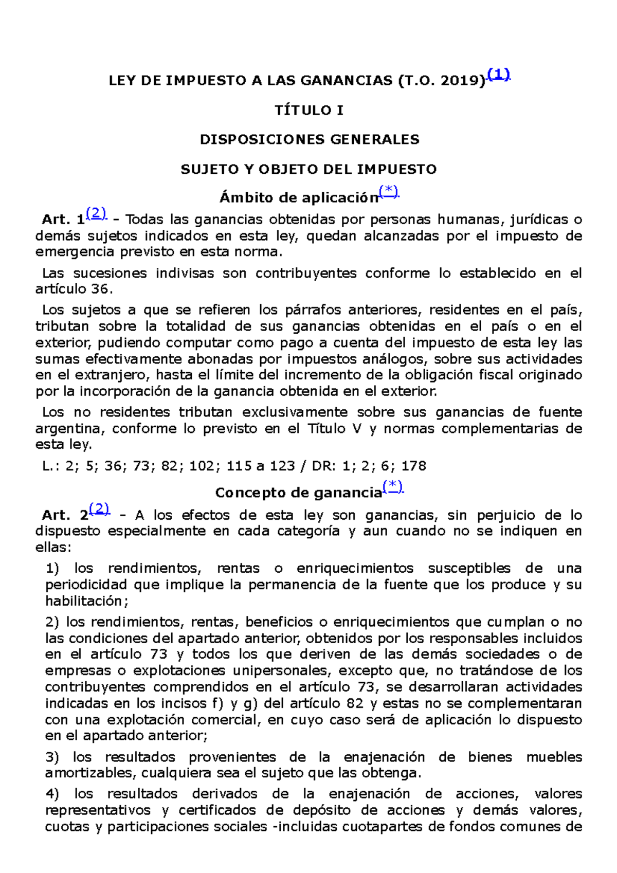 Ley Impuesto A Las Ganancias T O 2019 Ley De Impuesto A Las