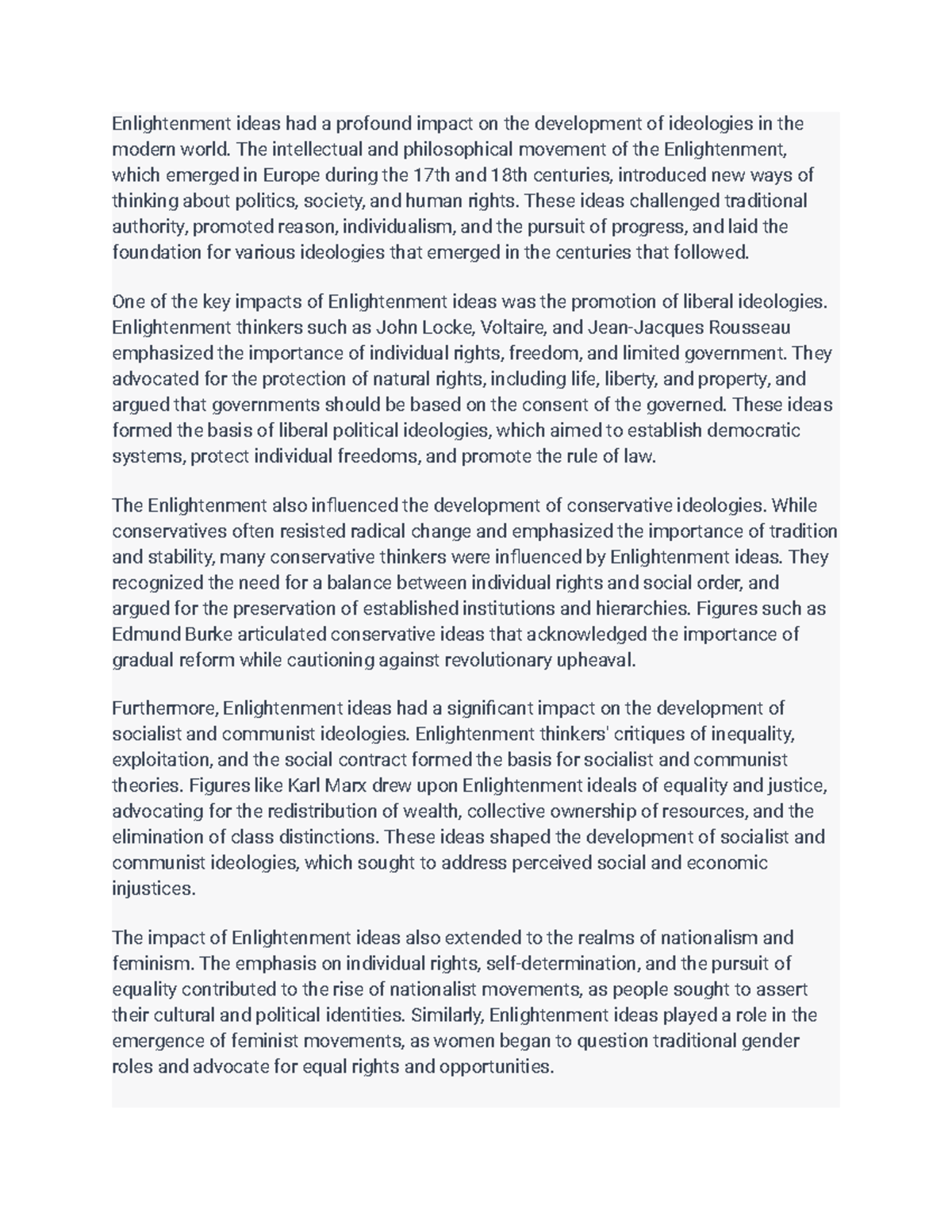 Enlightenment ideas, impact on ideologiesment - Enlightenment ideas had ...