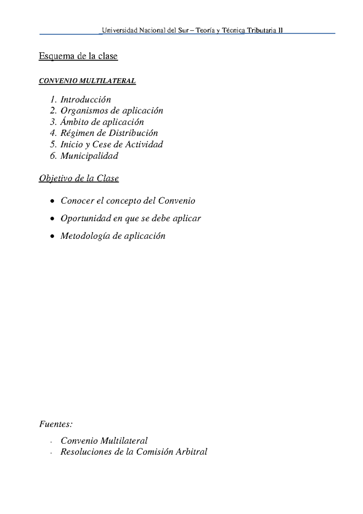 Convenio Multilateral - Esquema de la clase ####### CONVENIO ...