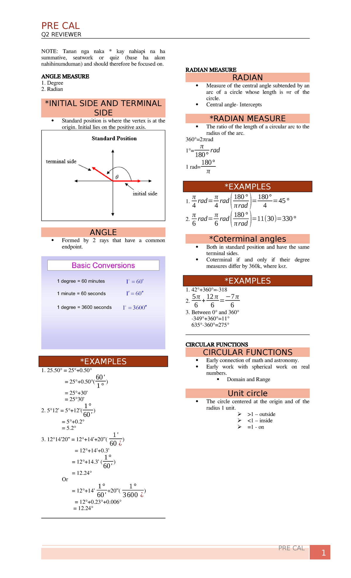 PRE CAL Reviewer - I want to download this module for may academic ...