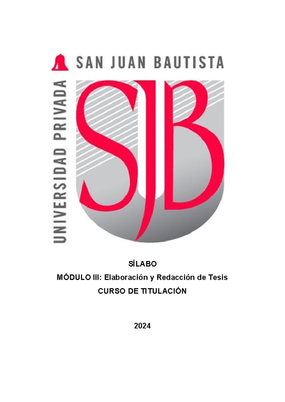 3-Sílabo Módulo III -Curso de Titulación FCS - SÍLABO MÓDULO III: Elaboración y Redacción de ...