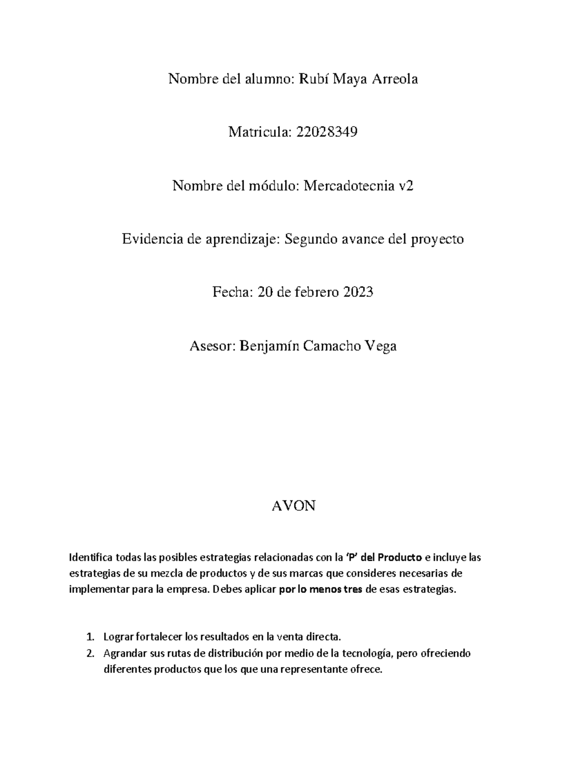 Maya Rubi segundo avance.docx - Nombre del alumno: Rubí Maya Arreola ...