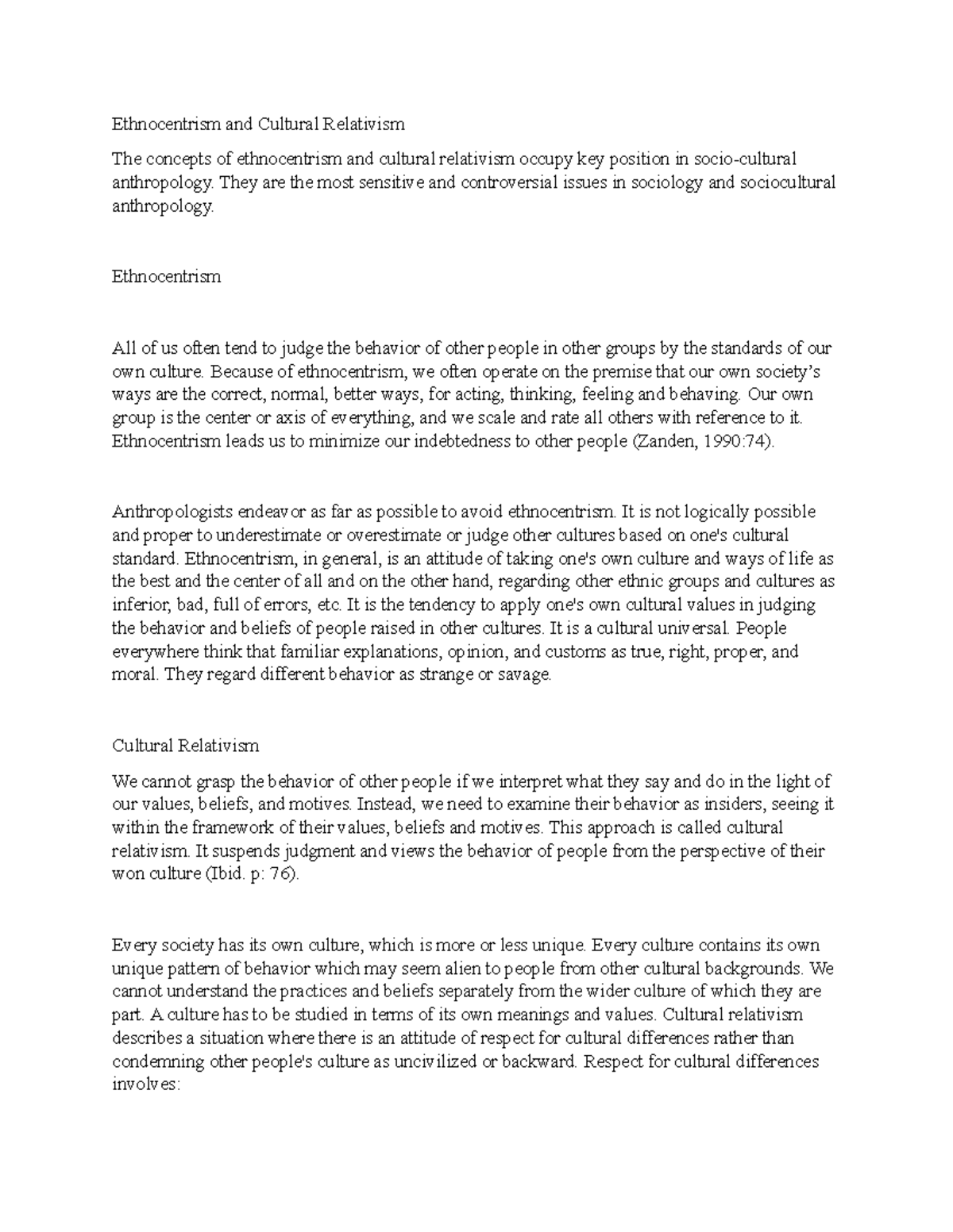 ECR - These are lecture notes for cultural anthropology ...