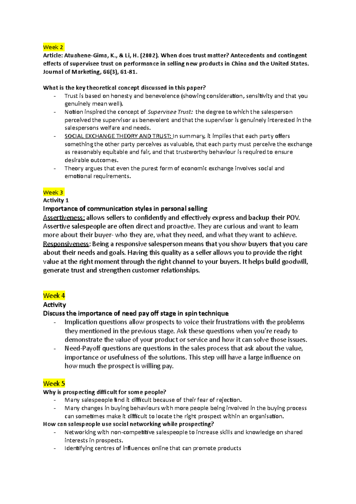 SAPS Workshop - assessment task - Week 2 Article: Atuahene-Gima, K ...