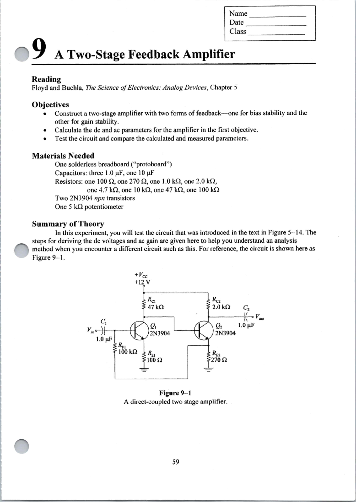 LAB 9 Amplifier - EMT 1255 - Studocu