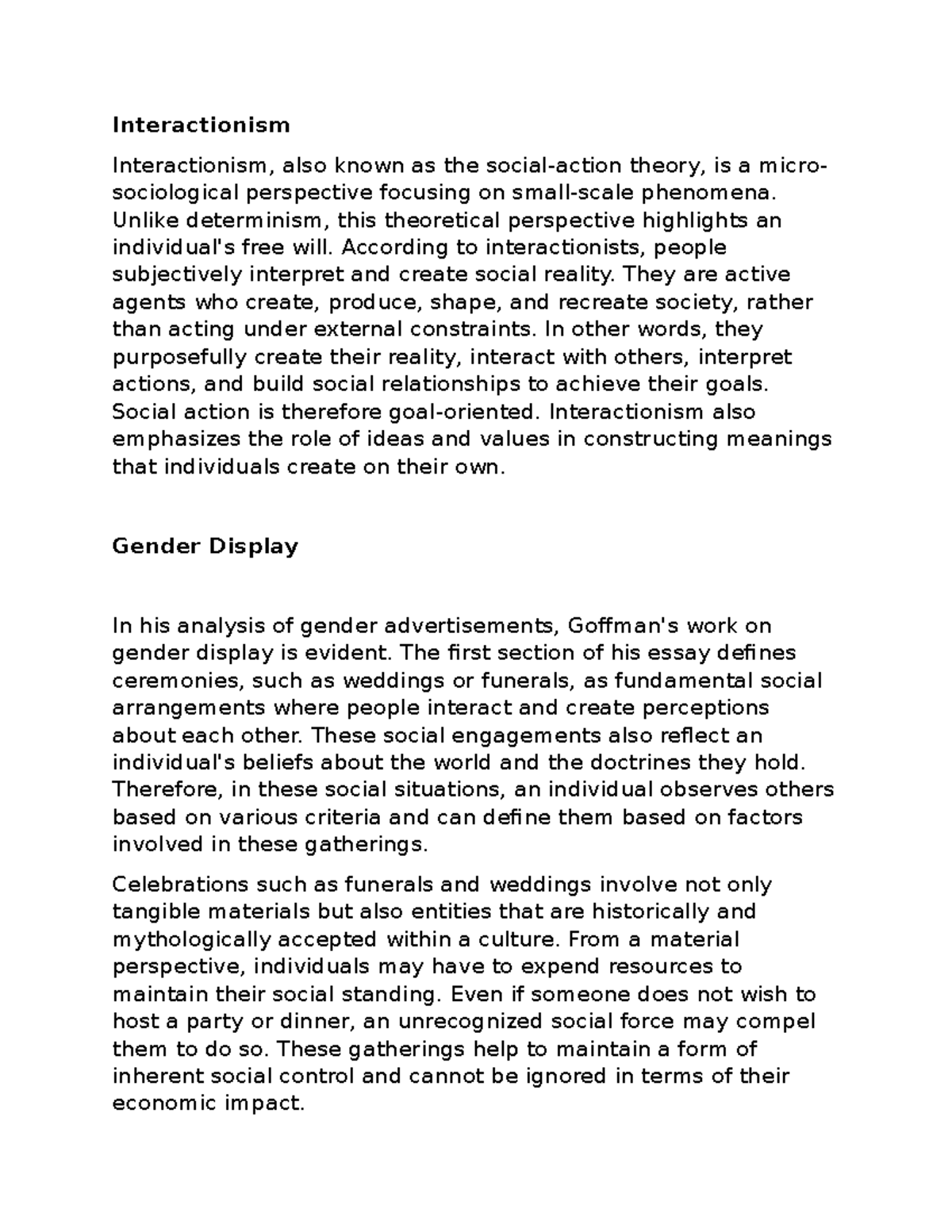 Interactionism - Interactionism Interactionism, also known as the ...