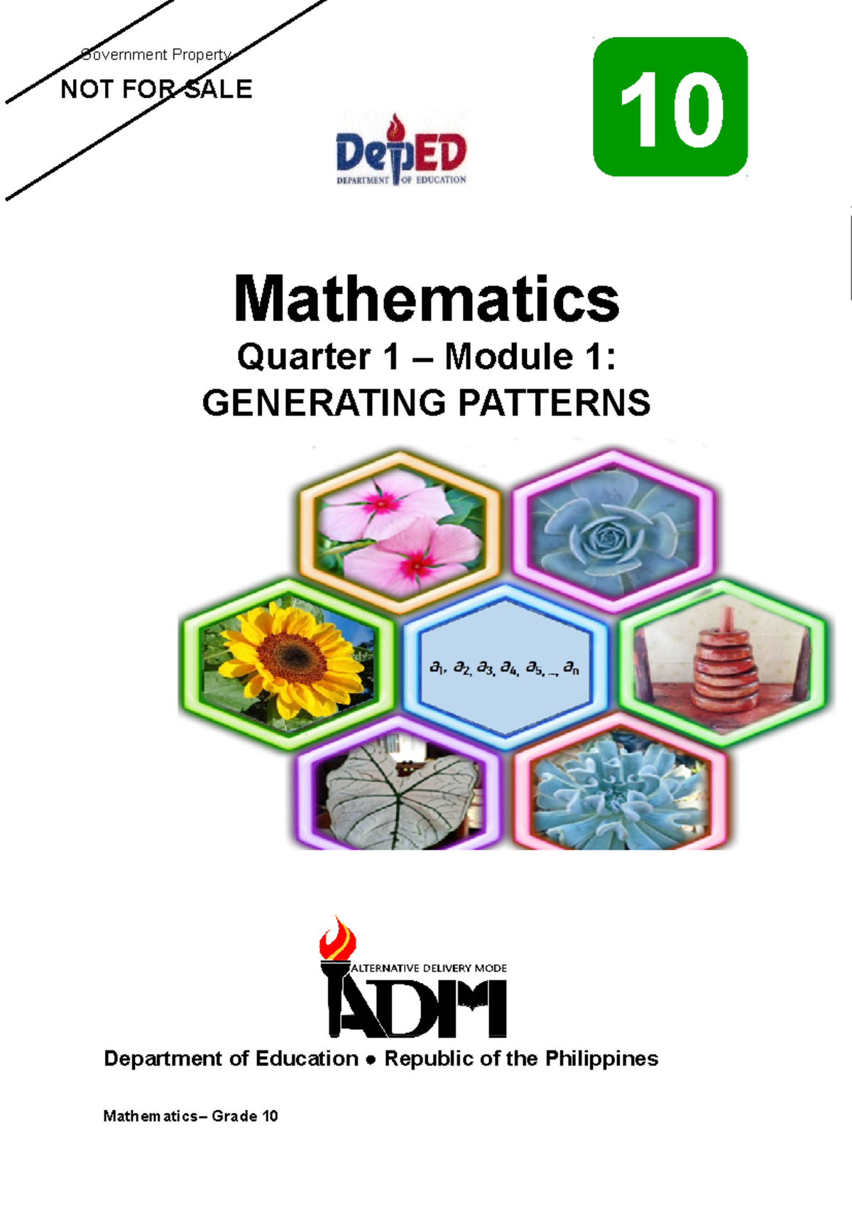 Mathematics 10 q1 mod1 generatingpatterns v3 - NOT Mathematics Quarter ...