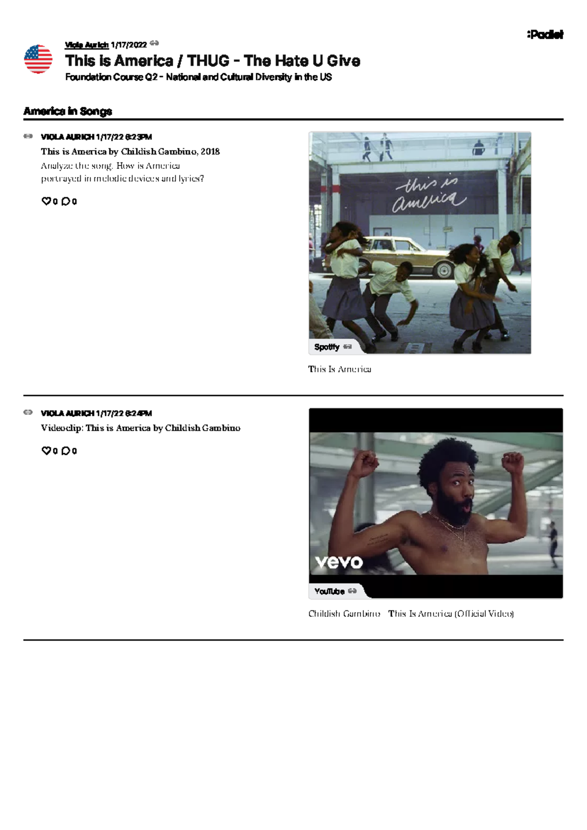 This is America THUG - The Hate U Give - Viola Aurich 1/17/ This is ...