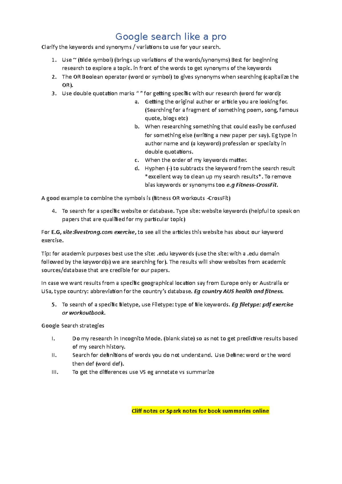 Google search like a pro - Google search like a pro Clarify the ...