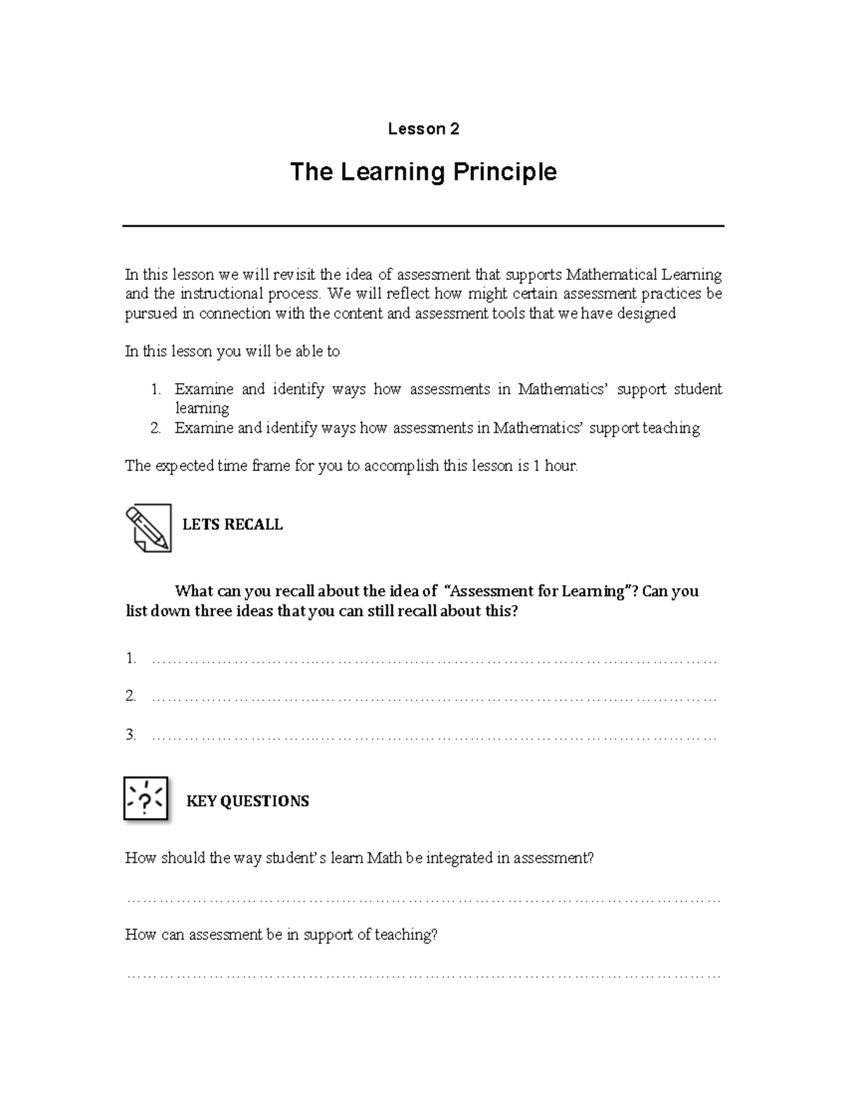 Lesson 2 Teaching Evaluation Practicum For Education Major In Applied