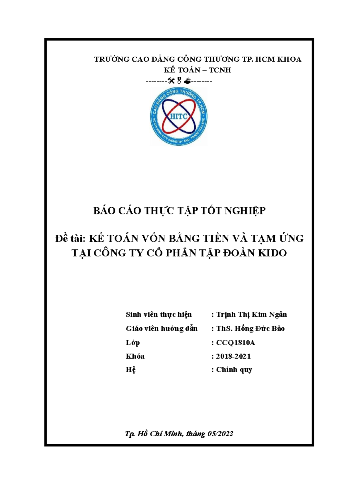 BCTT Trinh THI KIM NGAN - vxzz - TRƯỜNG CAO ĐẲNG CÔNG THƯƠNG TP. HCM ...