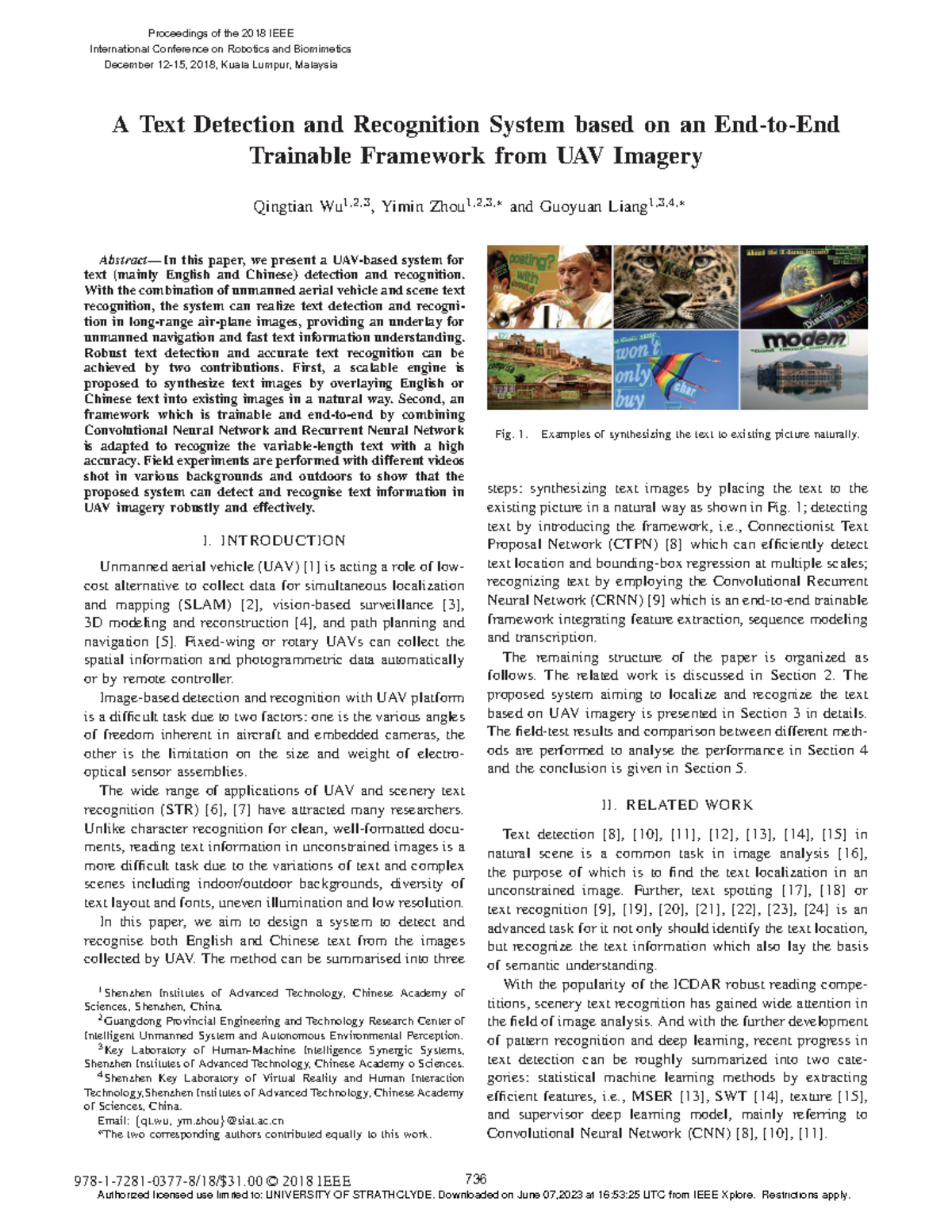 A Text Detection and Recognition System Based on an End-to-End Trainable Framework from UAV ...
