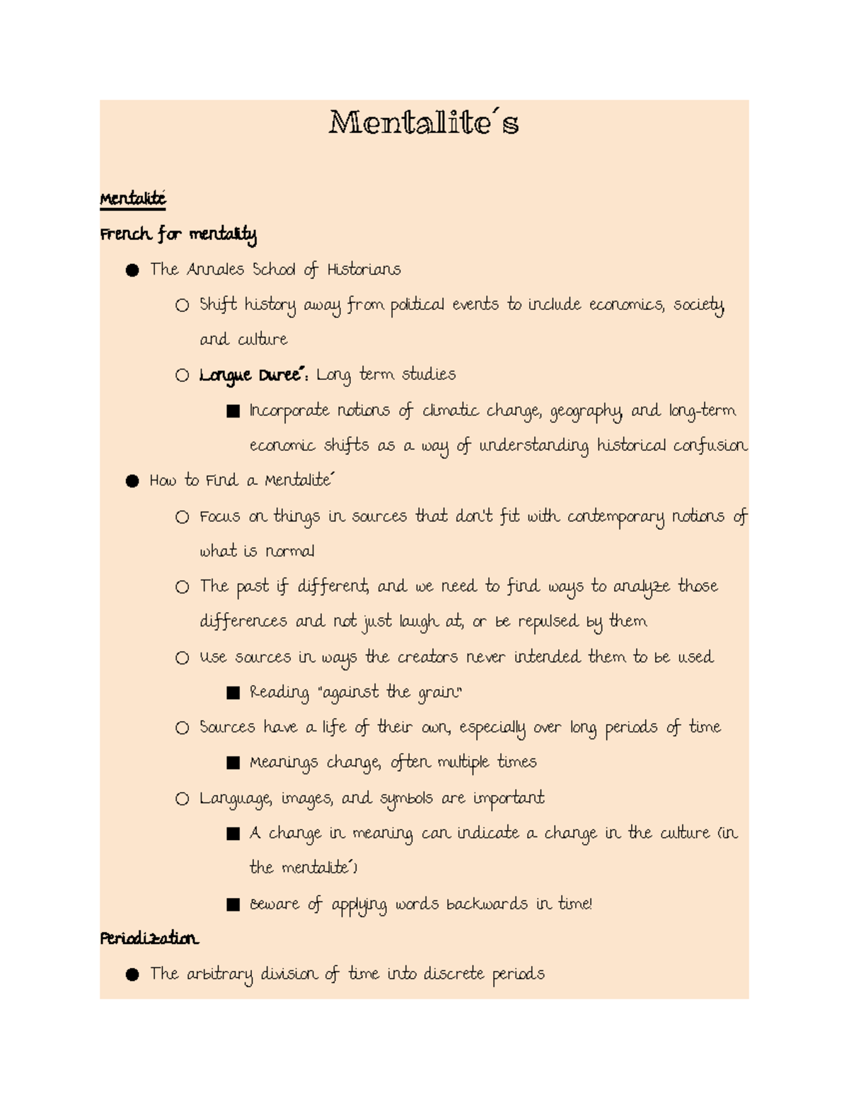 Mentalités - Lecture Notes - ́ Mentalité French for mentality The ...