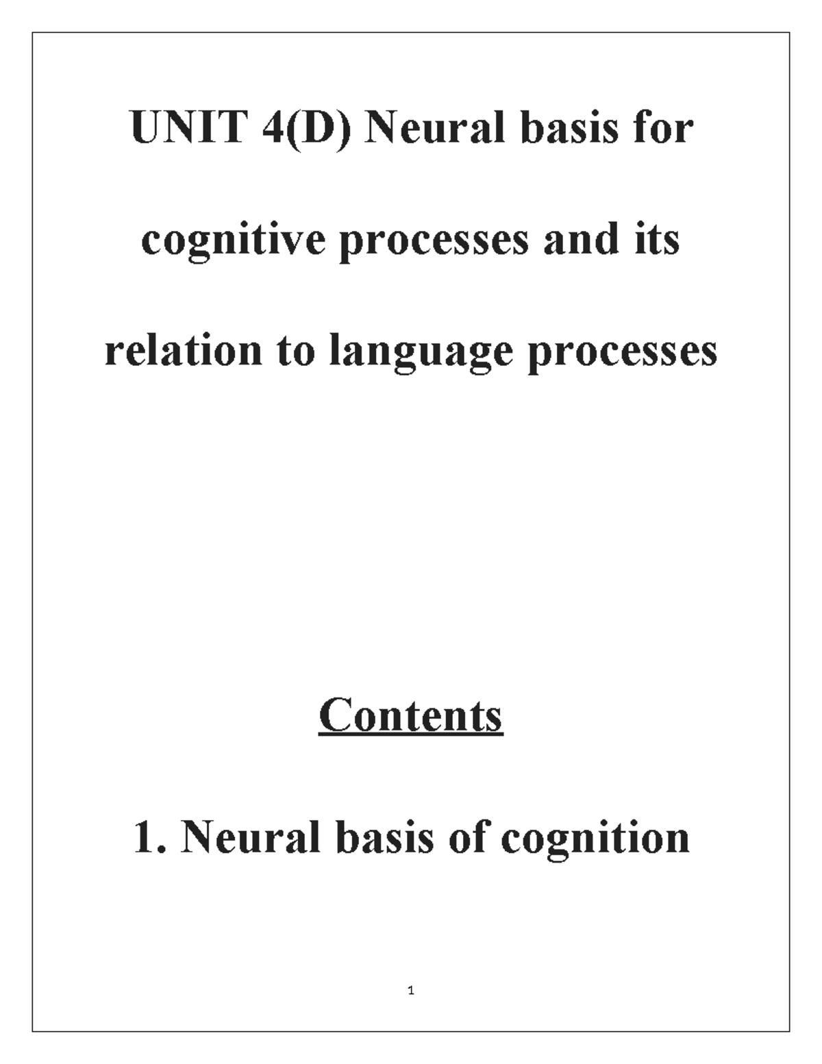 Neurobiology draft - msc slp notes - UNIT 4(D) Neural basis for ...