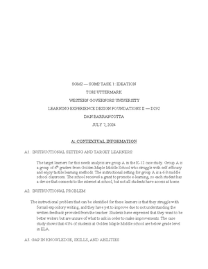 D296 Task 4 Uttermark - D296 Task 4 passed first try - SPM2 TASK 2 ...
